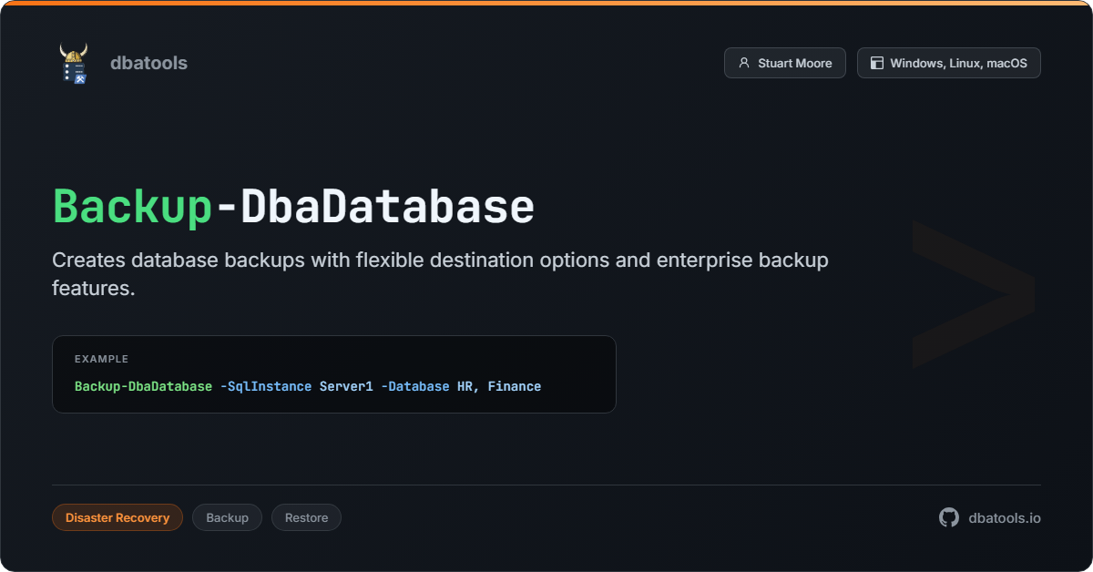 Backup-DbaDatabase | dbatools | SQL Server automation with PowerShell