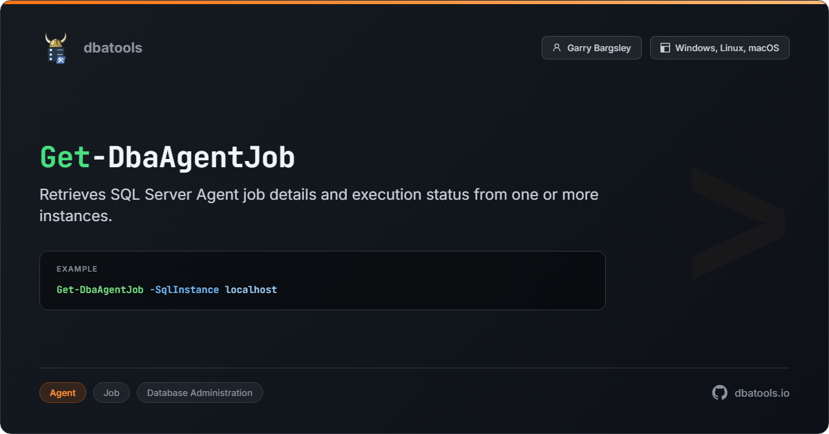 Get-DbaAgentJob | dbatools | SQL Server automation with PowerShell