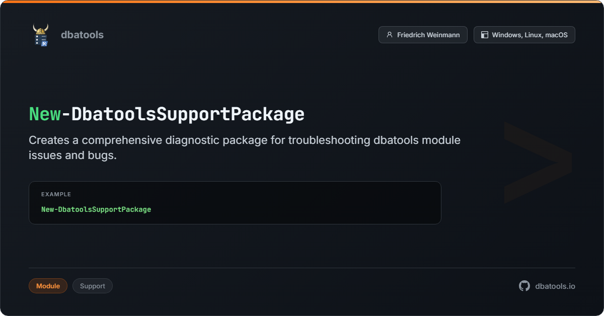 New-DbatoolsSupportPackage | dbatools | SQL Server automation with ...